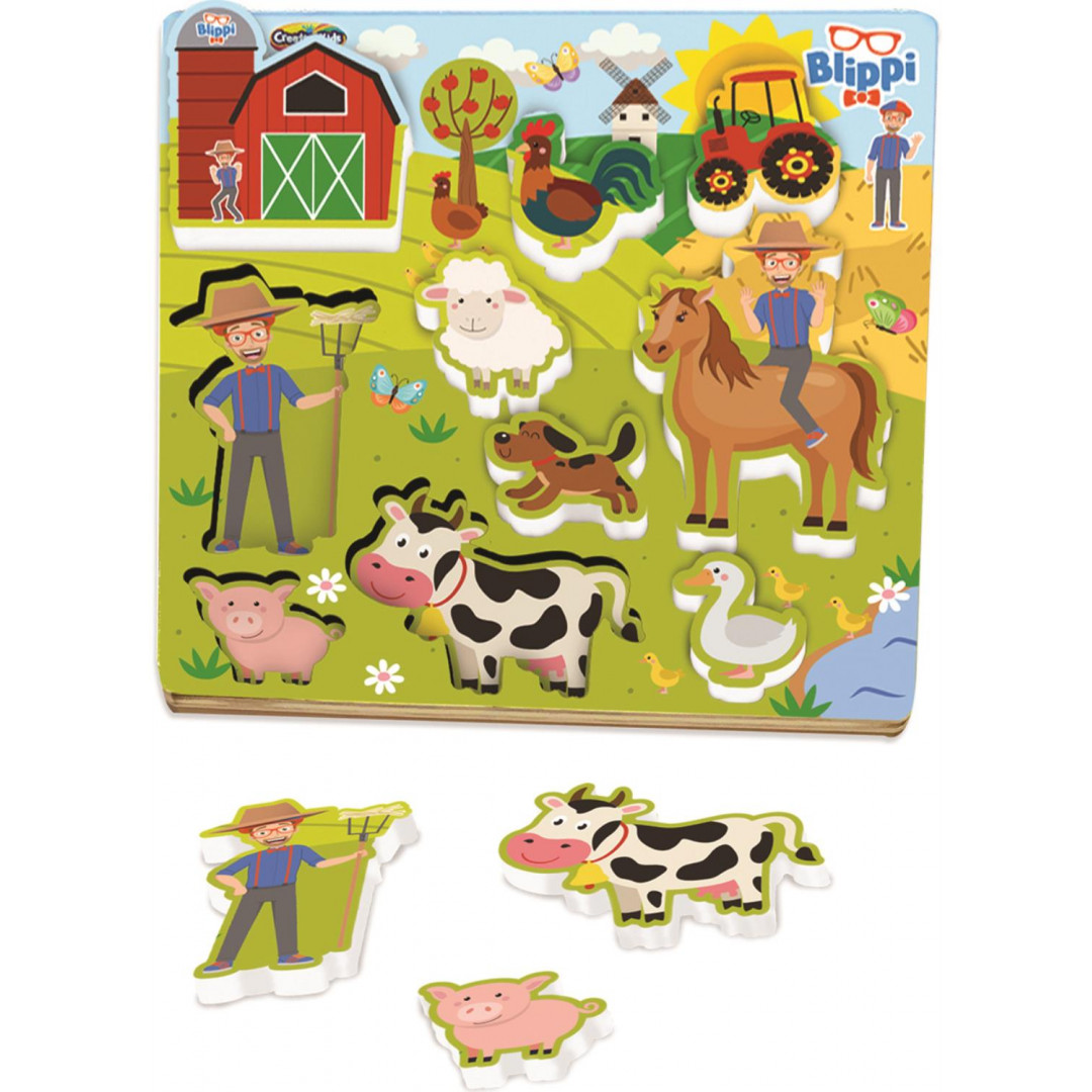 Blippi Wooden Farmyard Puzzle - Afterpay Available!