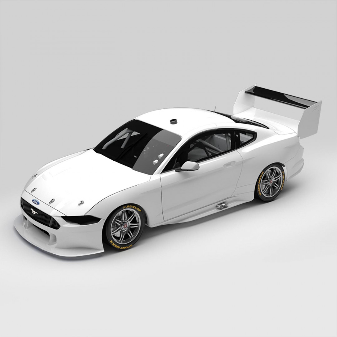 1:18 Ford Mustang GT Supercar - White Plain Body - Afterpay