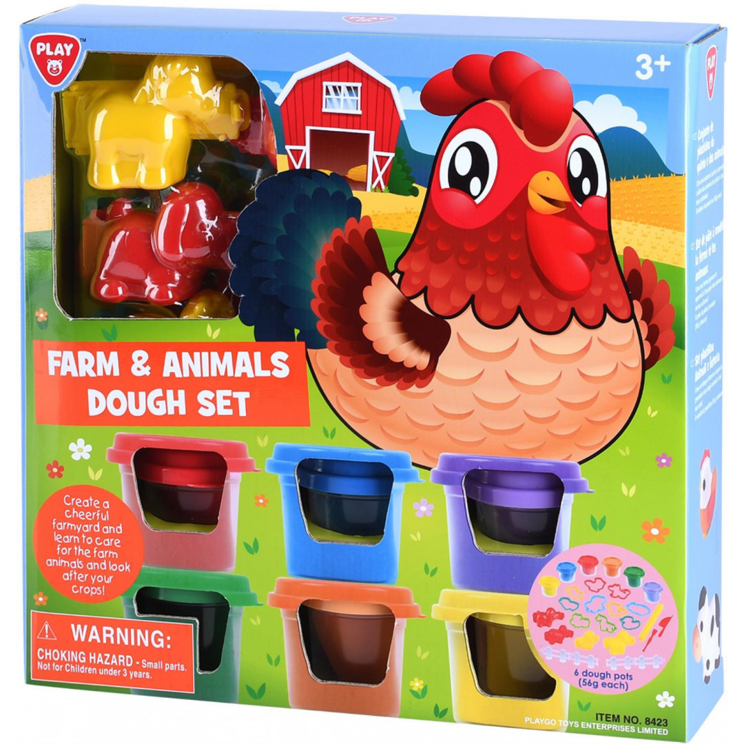 Farm & Animals Dough Set (6 X 2 Oz Dough Included) | Mr Toys