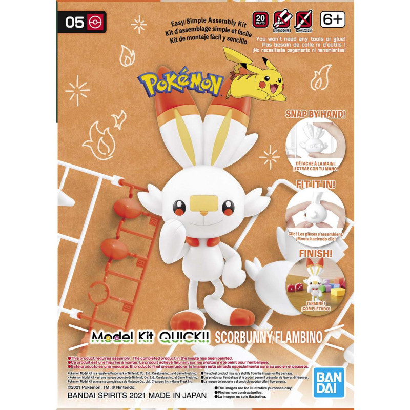 Pokemon Model Kit Quick!! 05 Scorbunny - Afterpay Available!