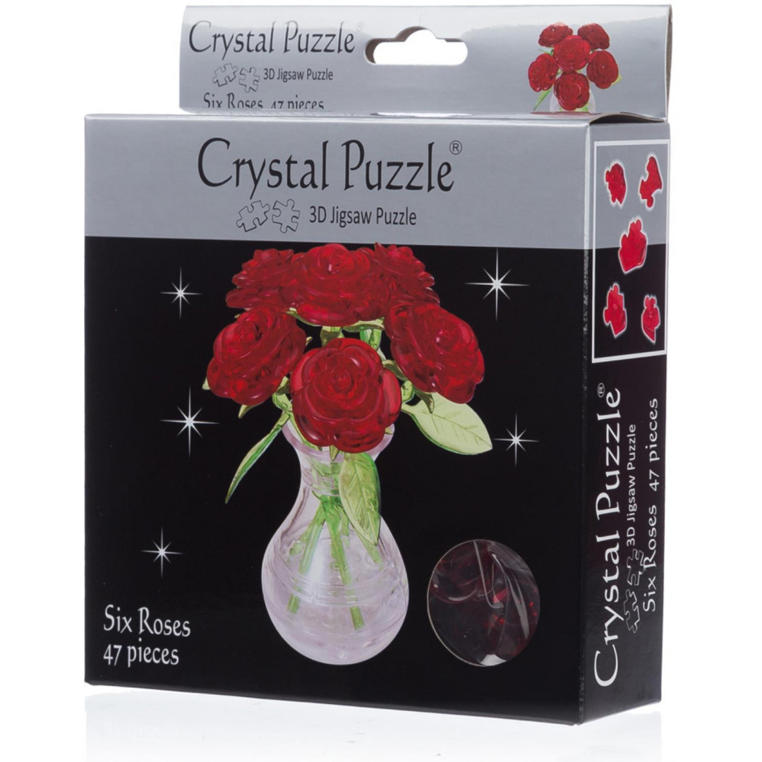 Crystal Puzzle Red Six Roses | Mr Toys Toyworld