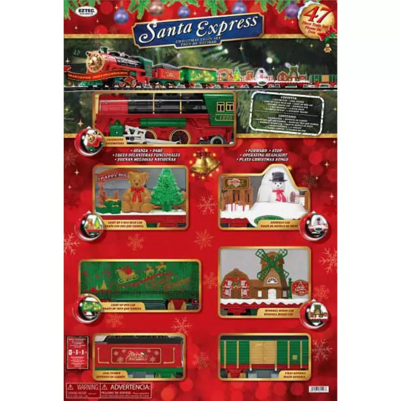 Battery Operated Santa Express Light Up Train Set (47 Pcs)