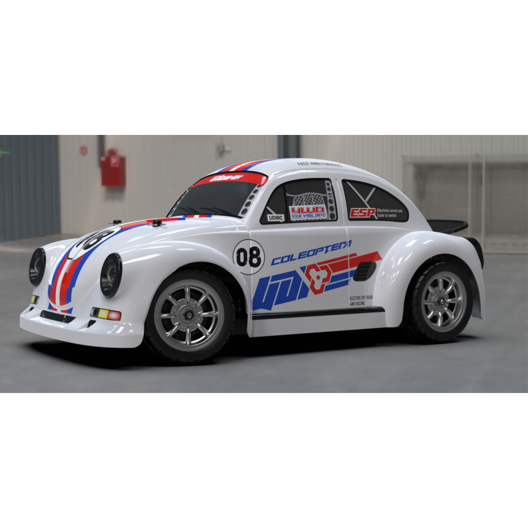 1:16 2.4GHz. High Speed Car White, 3 Speed Mode, Adjustable