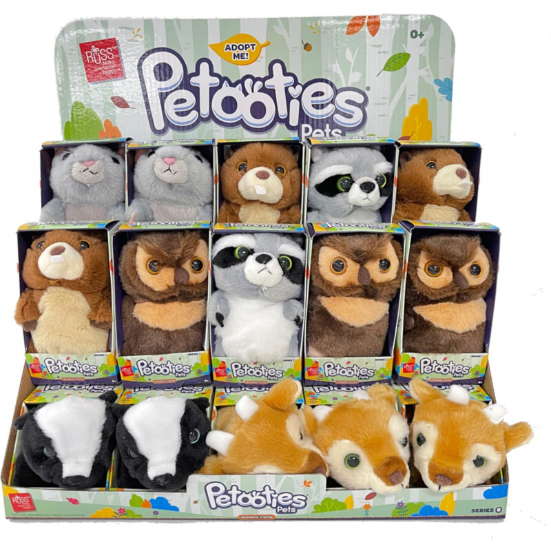 Petooties - 4" Natural Animals Mini Plush Assortment