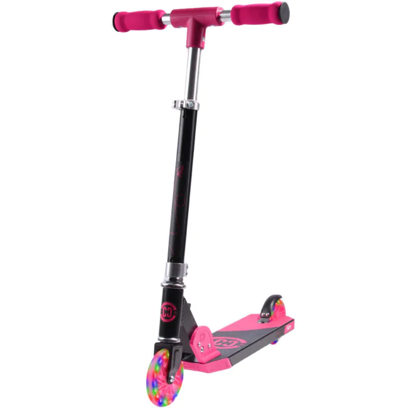 Core Kids Foldy Scooter - Pink With LED Wheels - Afterpay