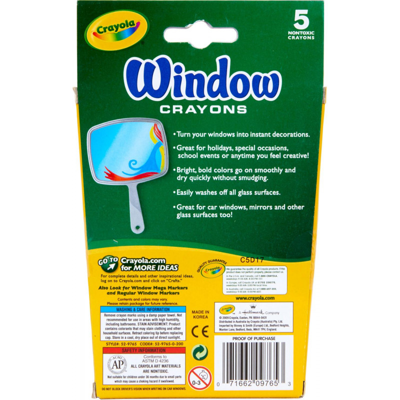 Crayola 5 Washable Window Crayons (Twistable) - Afterpay