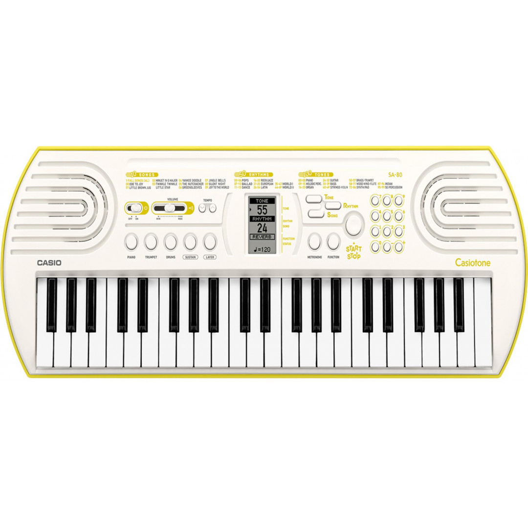 44 Mini Key Keyboard (White & Lemon Yellow) - Afterpay