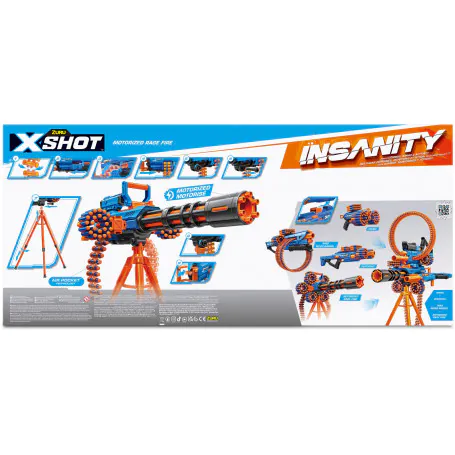 Zuru X-Shot Insanity Motorised Gatling Blaster With Tripod