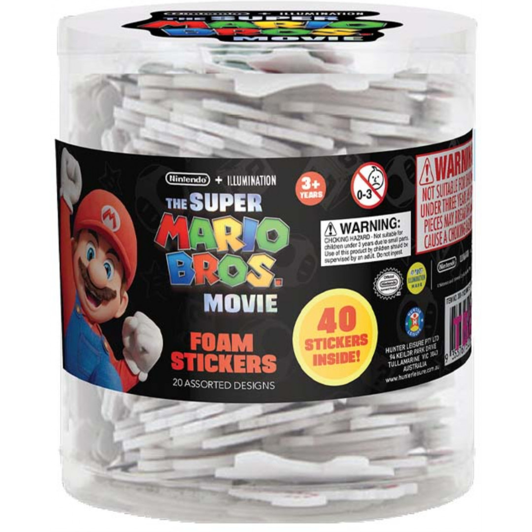 Super Mario Foam Stickers 40Pk - Afterpay Available!
