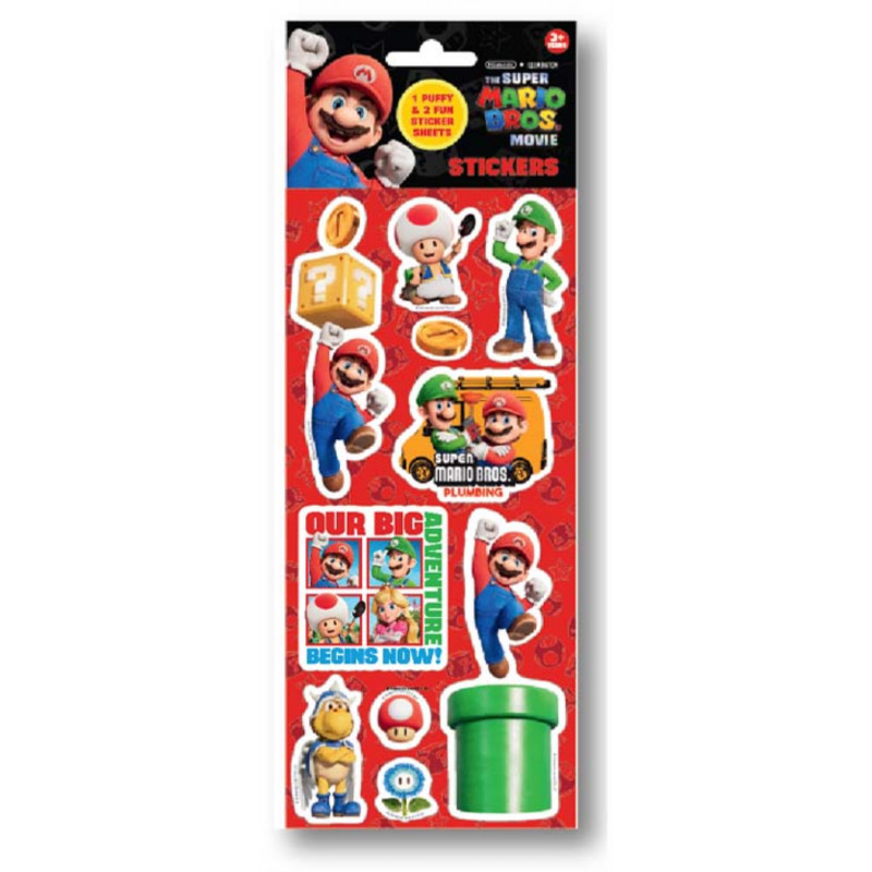 Super Mario Stickers 3Pk Puffy Stickers - Afterpay
