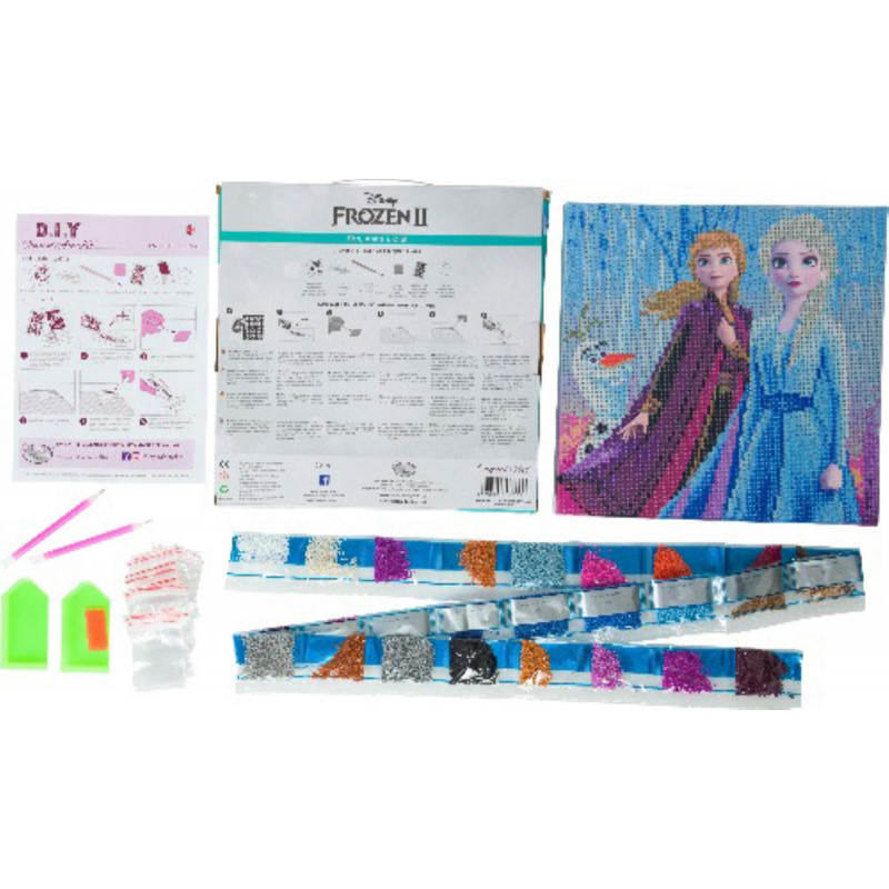 Crystalart - Elsa, Anna & Olaf, 30X30cm Kit | Mr Toys Toyworld