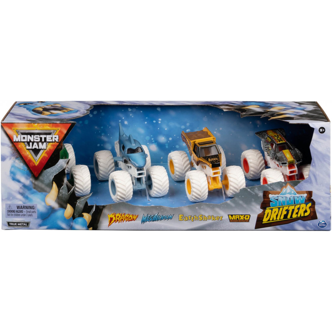 Monster Jam 1:64 4 Pack White Out Theme H2 - Afterpay