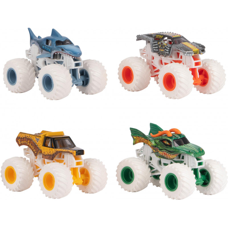 Monster Jam 1:64 4 Pack White Out Theme H2 - Afterpay