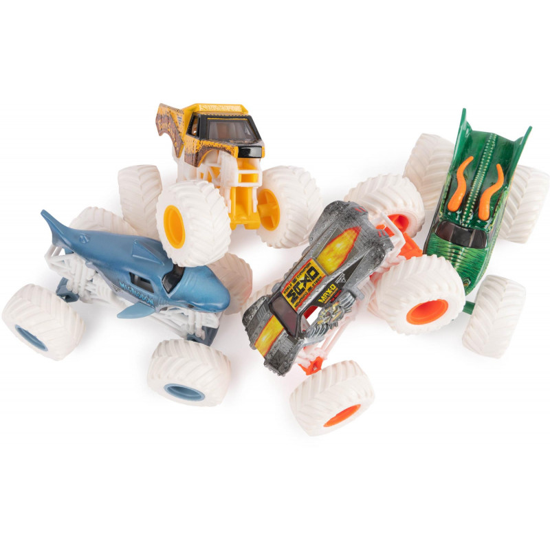 Monster Jam 1:64 4 Pack White Out Theme H2 - Afterpay
