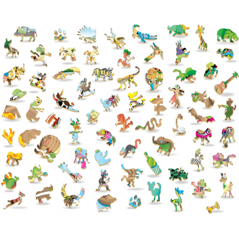 Wild Safari Wooden Widget Puzzles | Mr Toys Toyworld