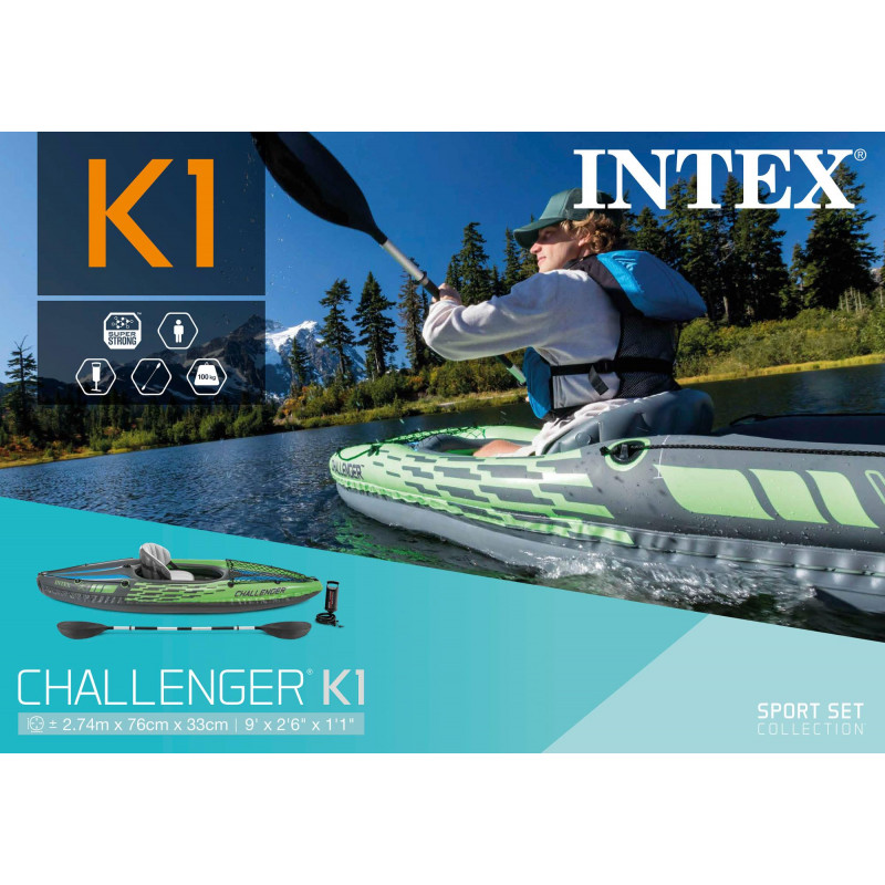 Challenger K1 Kayak (With 86" Aluminum Oars, 68614), With