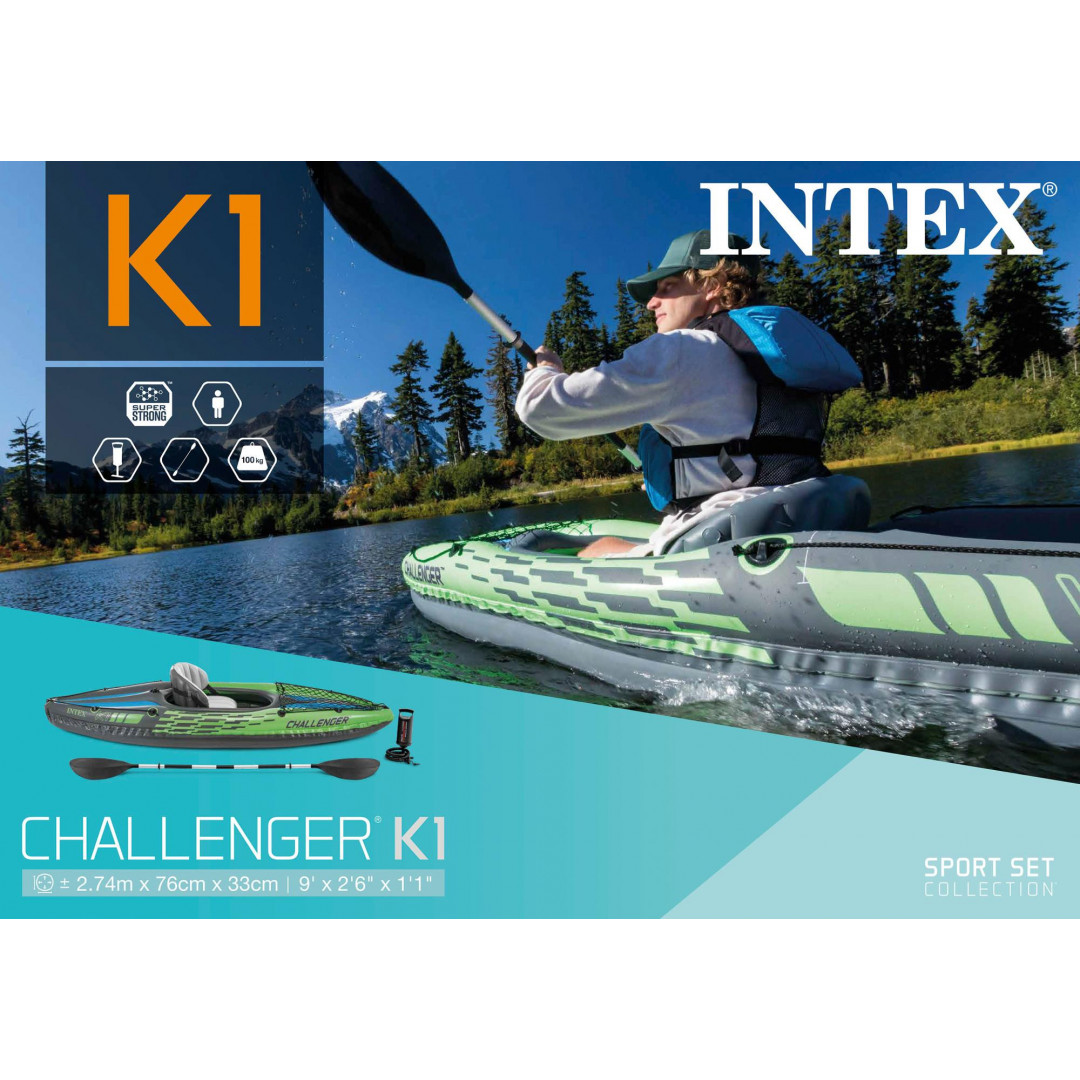 Challenger K1 Kayak (With 86" Aluminum Oars, 68614), With