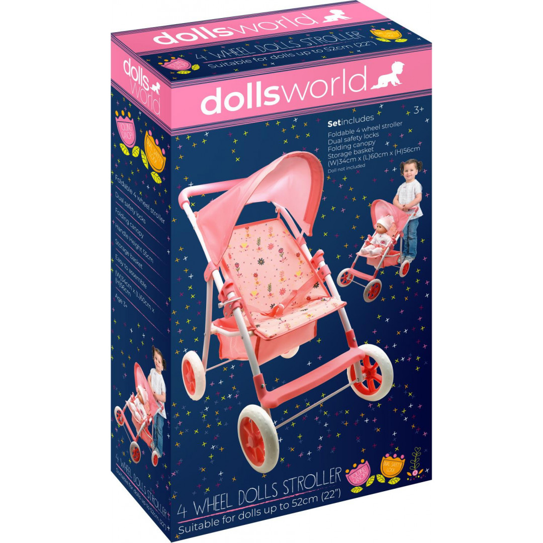 Deluxe Four Wheel Deluxe Folding Stroller With Canopy