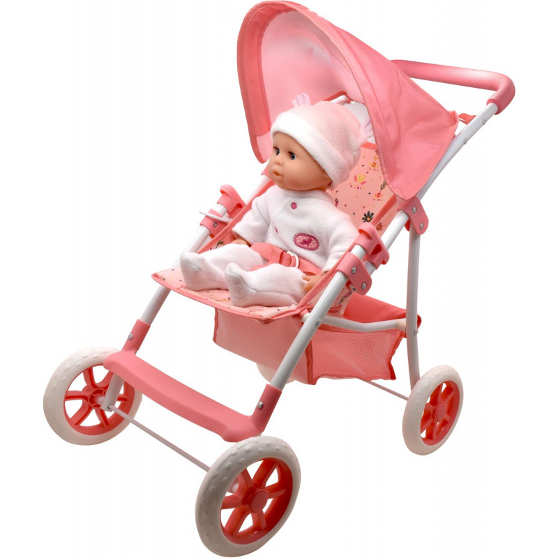 Deluxe Four Wheel Deluxe Folding Stroller With Canopy