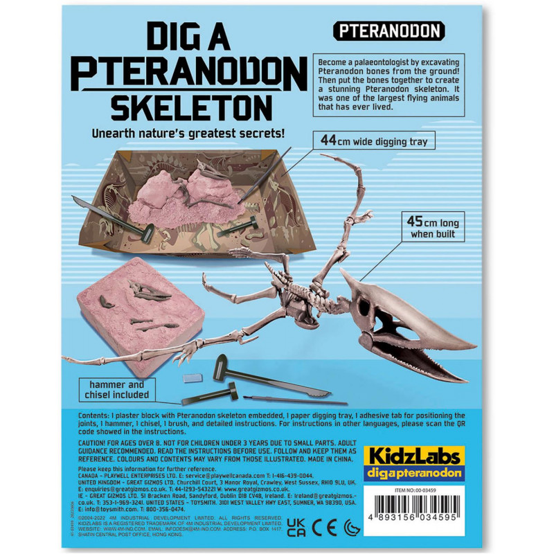Dinosaur Toys 4M KidzLabs Dig A Velociraptor Skeleton Kit, Fossil ...