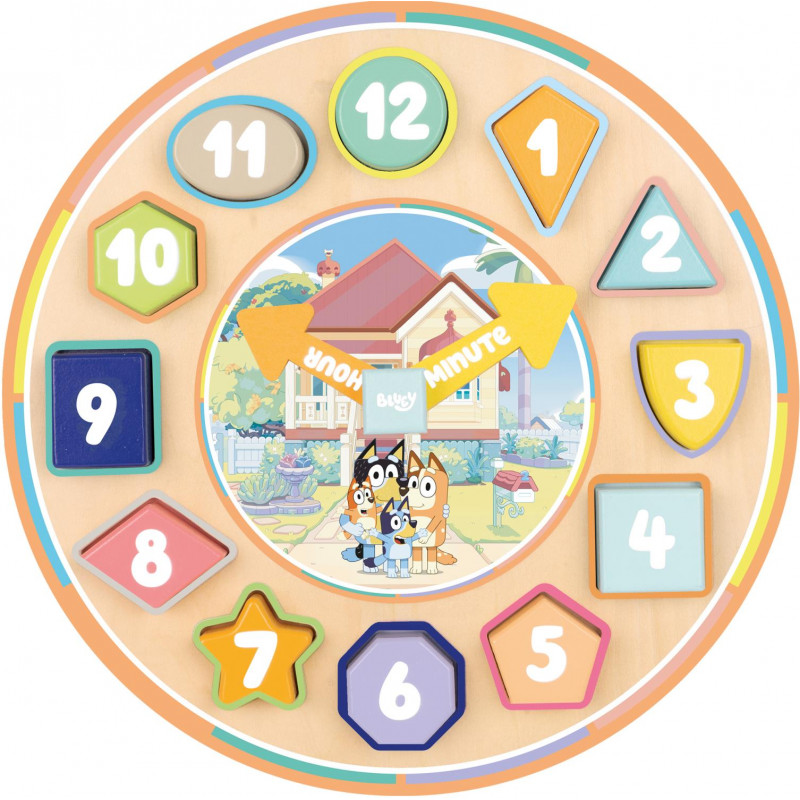 Bluey Wooden Puzzle Clock | Mr Toys Toyworld