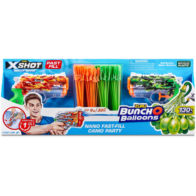 X-Shot Fast-Fill Skins Nano & Bunch O Balloons Versus Pack