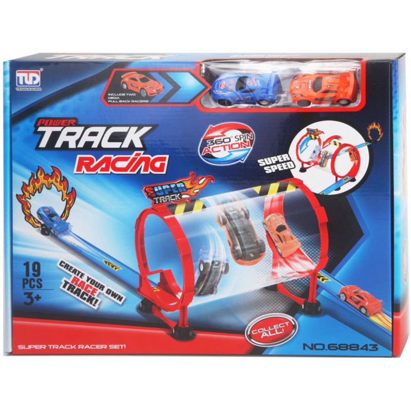 360 Spin Track Racing With Pull-Back 2 Cars - Afterpay