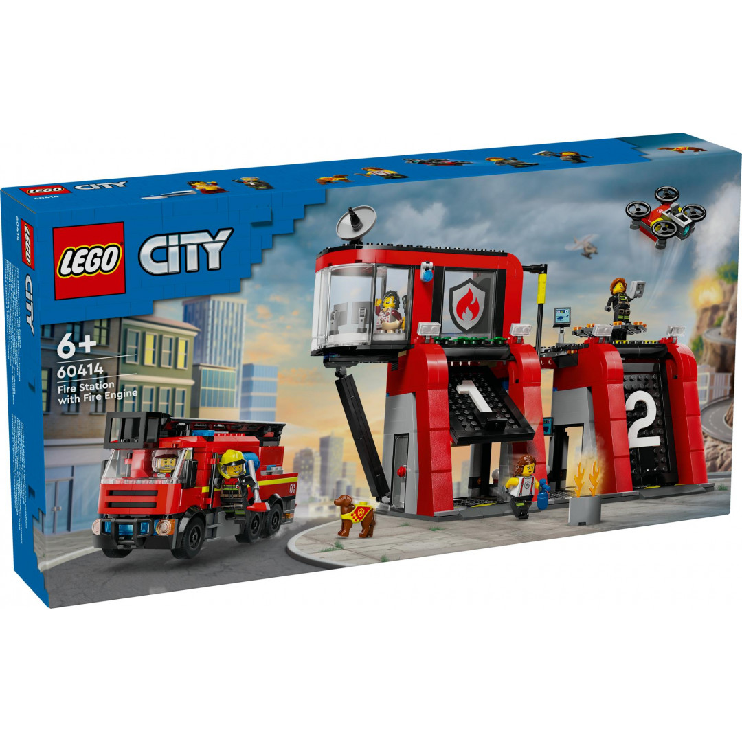 LEGO City Fire Station with Fire Engine 60414 | Mr Toys Toyworld