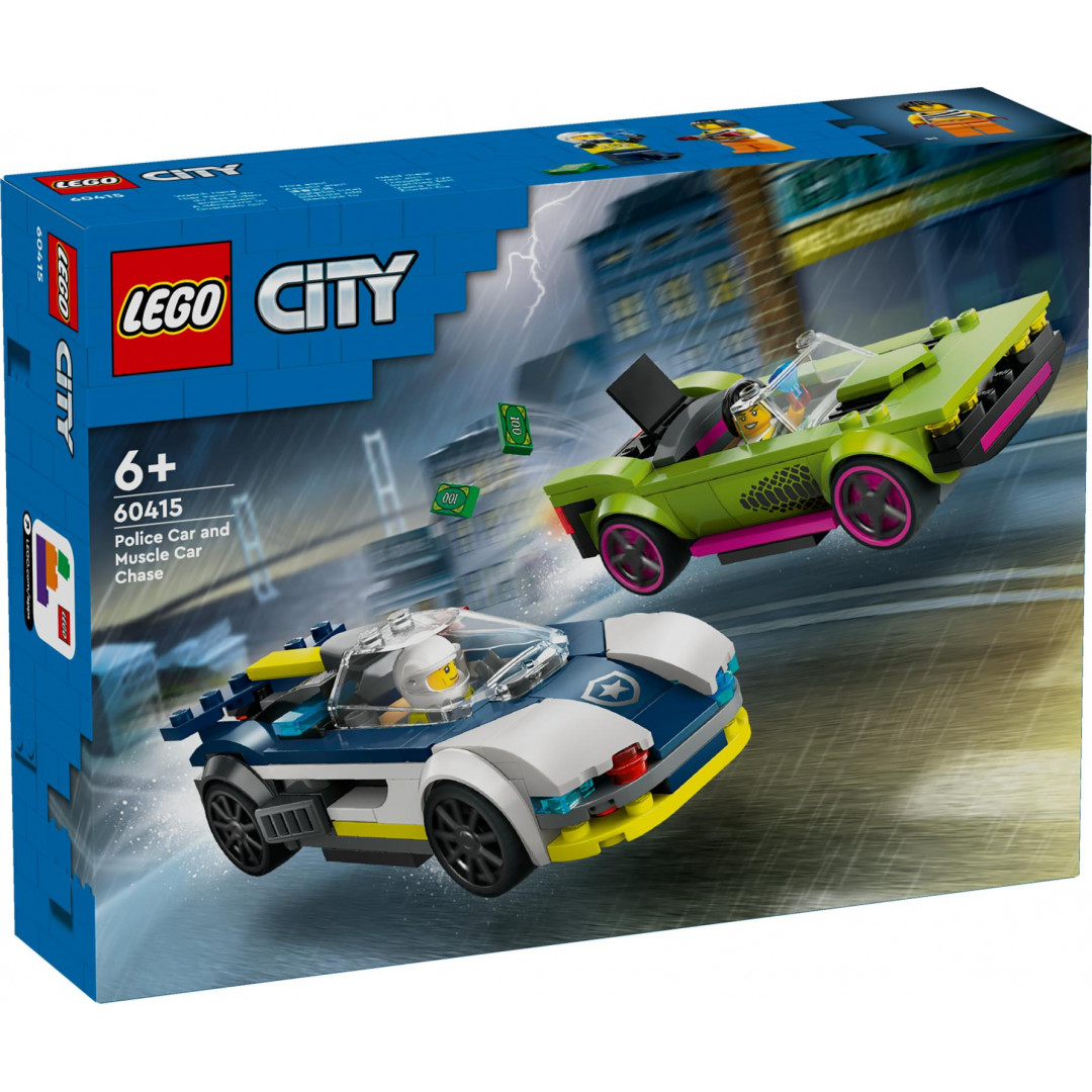 LEGO City Police Car and Muscle Car Chase 60415 | Mr Toys