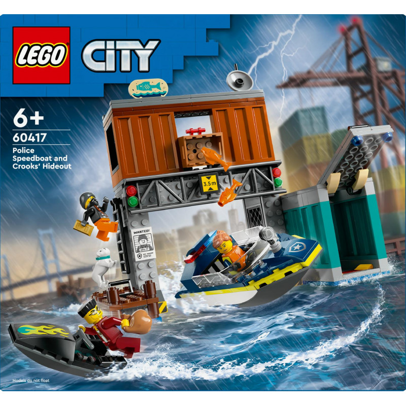 LEGO City Police Speedboat and Crooks' Hideout 60417 | Mr Toys