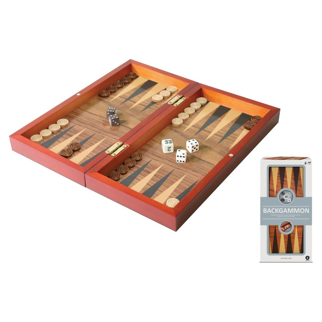 Traditional Game Folding Wood Backgammon Set - Afterpay