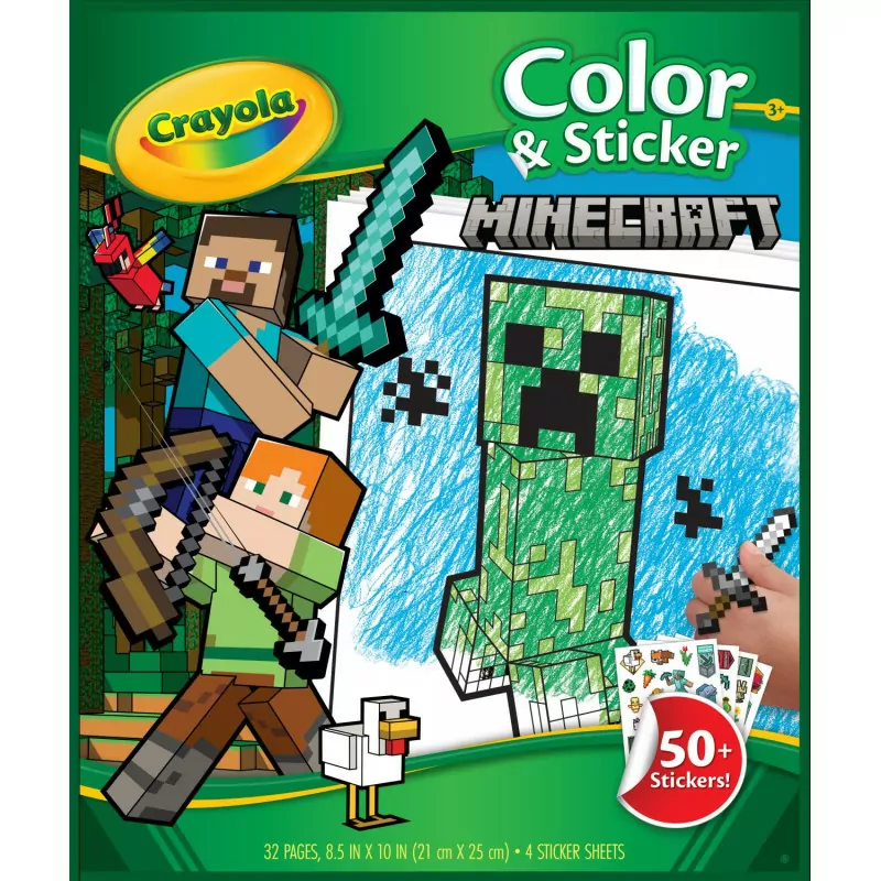 Crayola Colour & Sticker Book - Minecraft - Afterpay