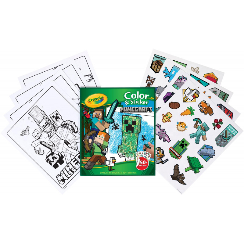 Crayola Colour & Sticker Book - Minecraft - Afterpay