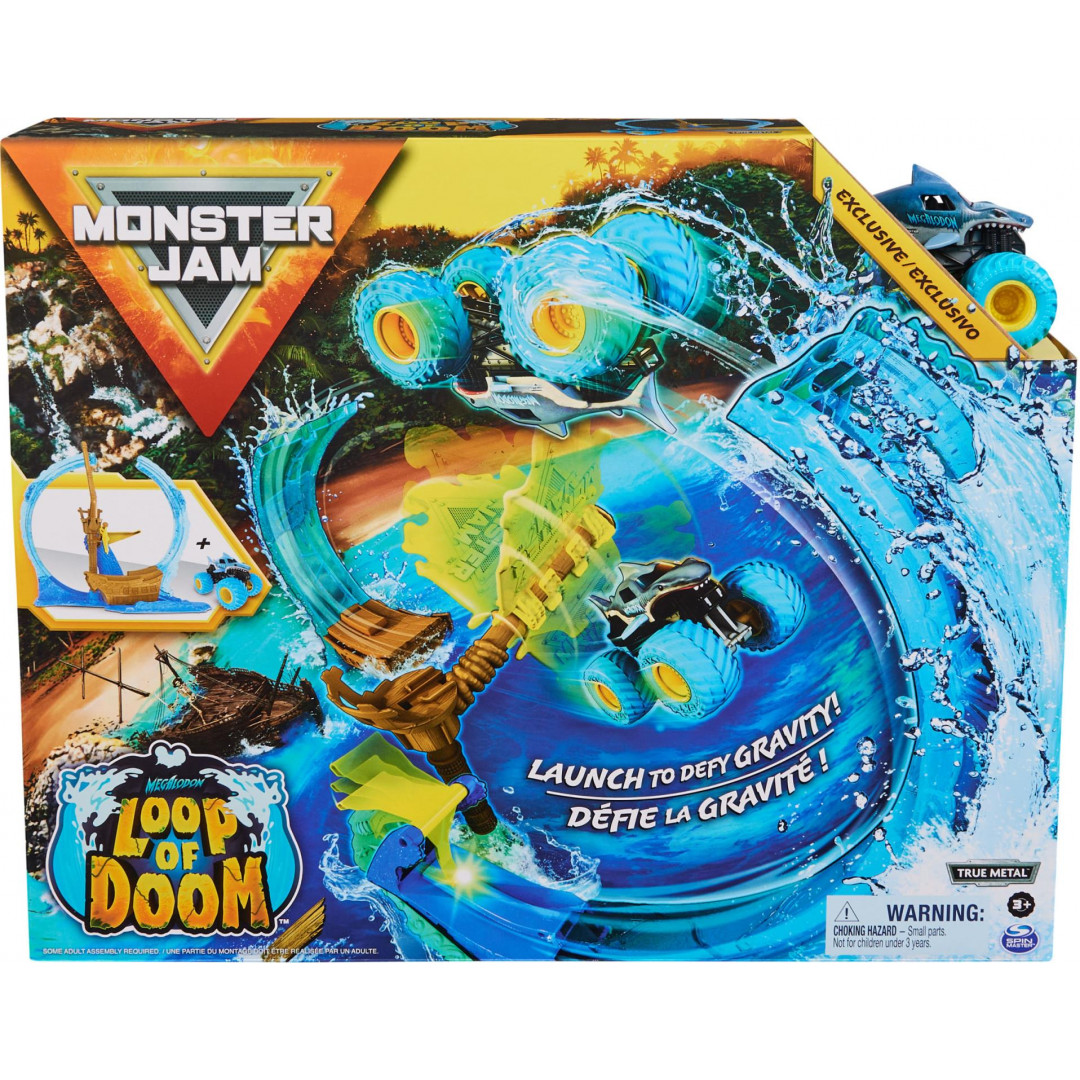 Monster Jam 1:64 Megalodon's Loop Of Doom Playset