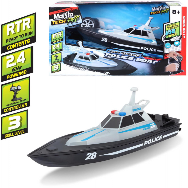 High Speed Police Boat 2.4 GHz & USB - Afterpay Available!
