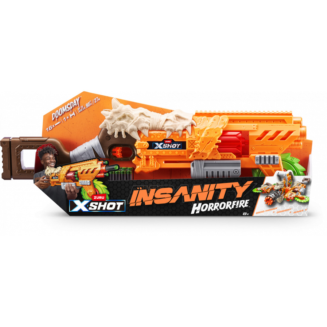 Zuru Xshot Horror Fire - Doomsday With 16 Darts - Afterpay