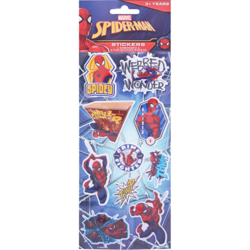 Spider-Man Stickers 3 Pack - Embossed - Afterpay Available!