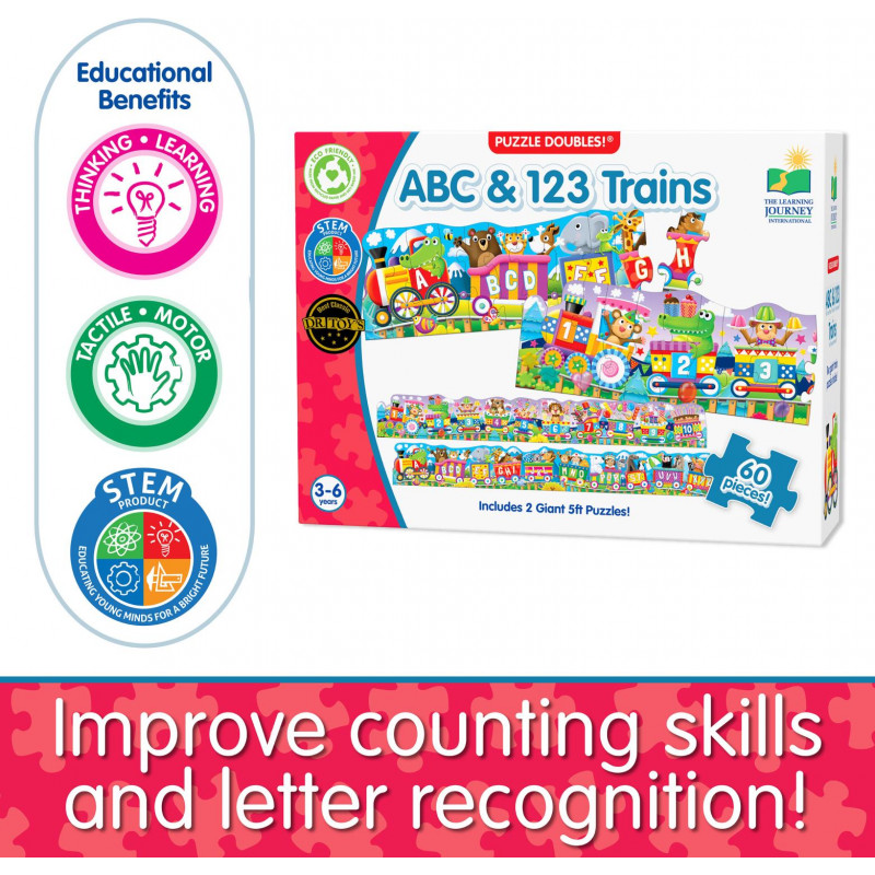 Puzzle Doubles Giant Abc & 123 Trains Floor - Afterpay
