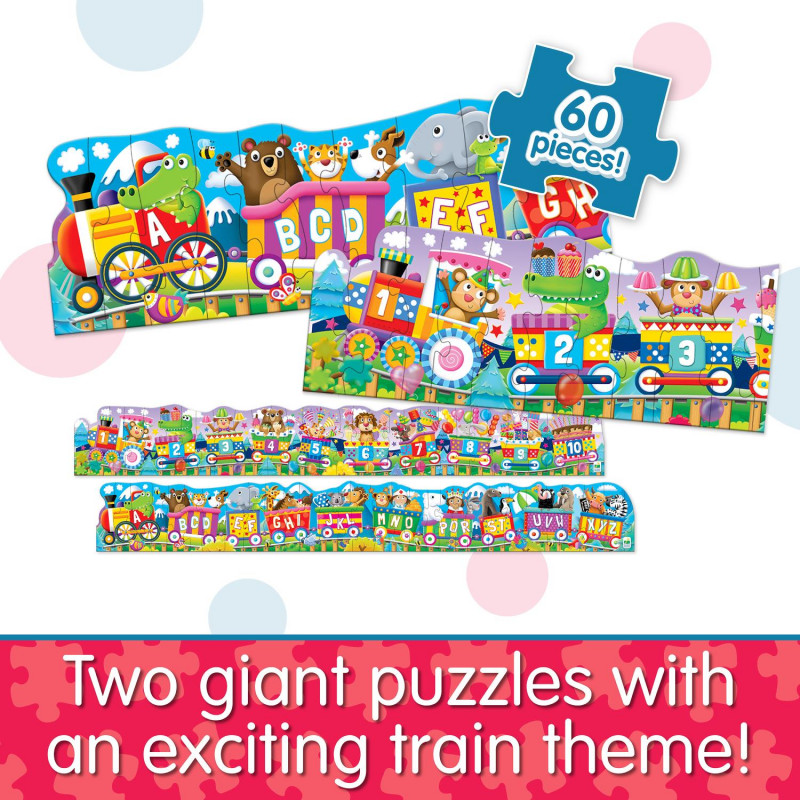 Puzzle Doubles Giant Abc & 123 Trains Floor - Afterpay
