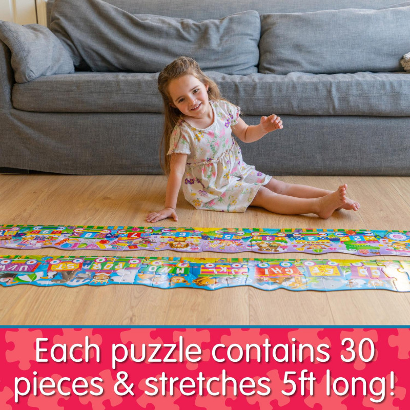 Puzzle Doubles Giant Abc & 123 Trains Floor - Afterpay