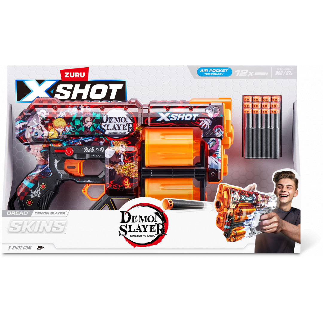 Zuru Xshot Skins Dread With 12 Darts - Demon Slayer
