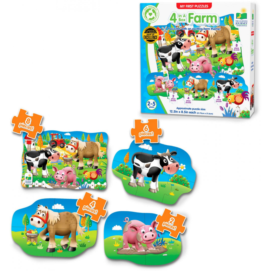 My First Puzzle Sets 4-In-A-Box Puzzles - Farm - Afterpay