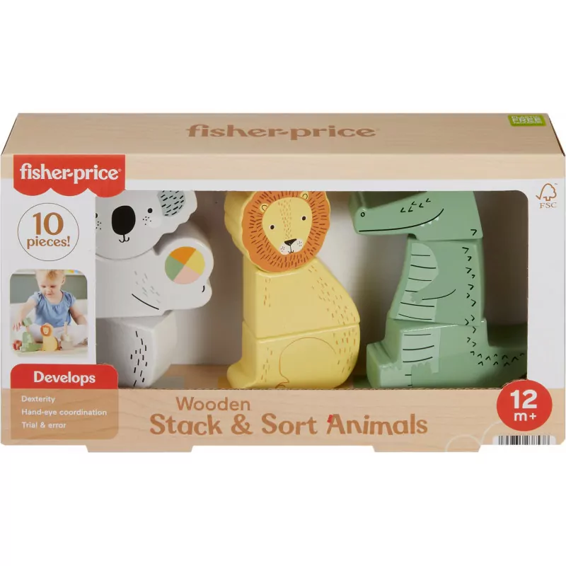 Fisher Price Wood Stack & Sort Animals - Afterpay Available!