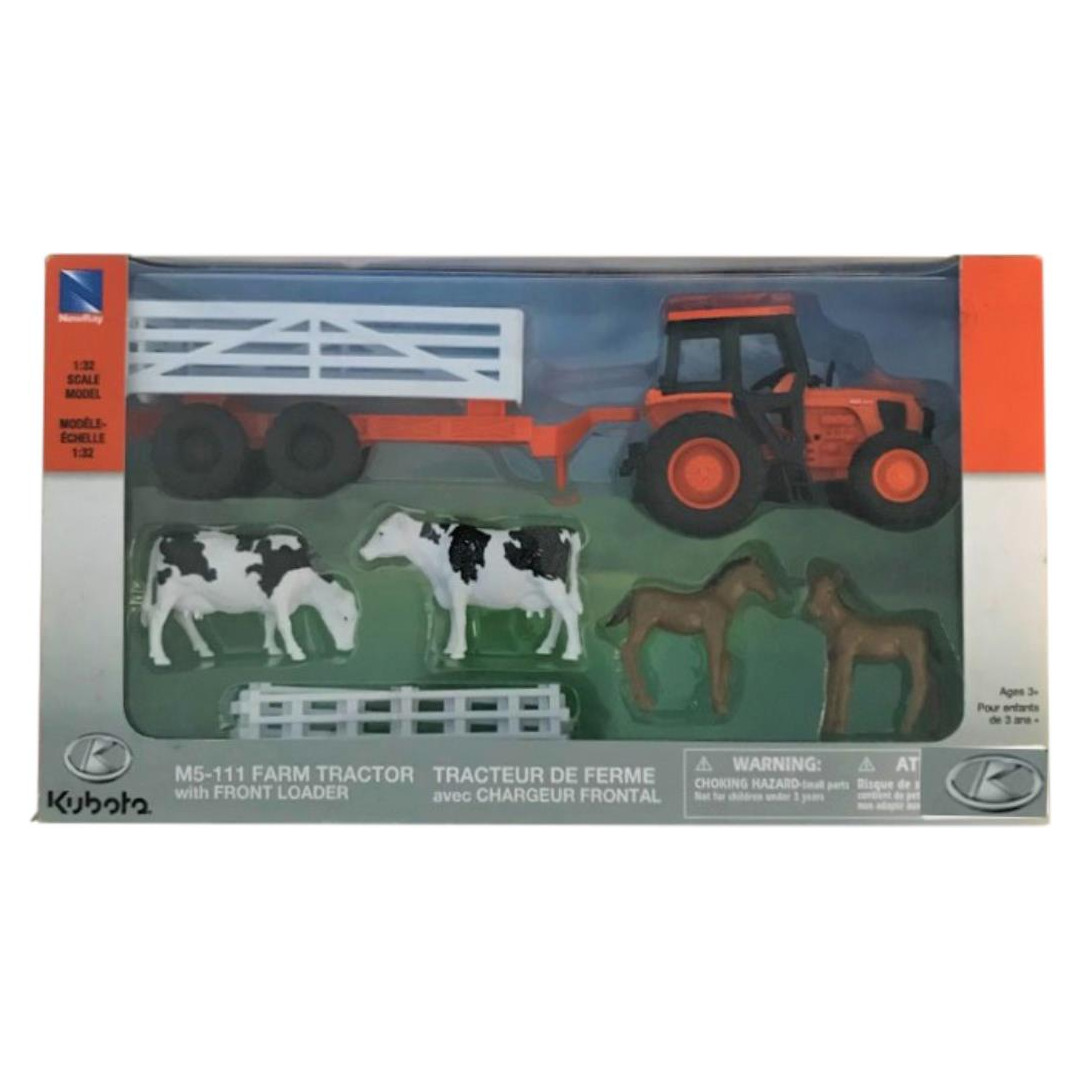 Kubota Tractor Play Set With Animals - Complete Farm Set