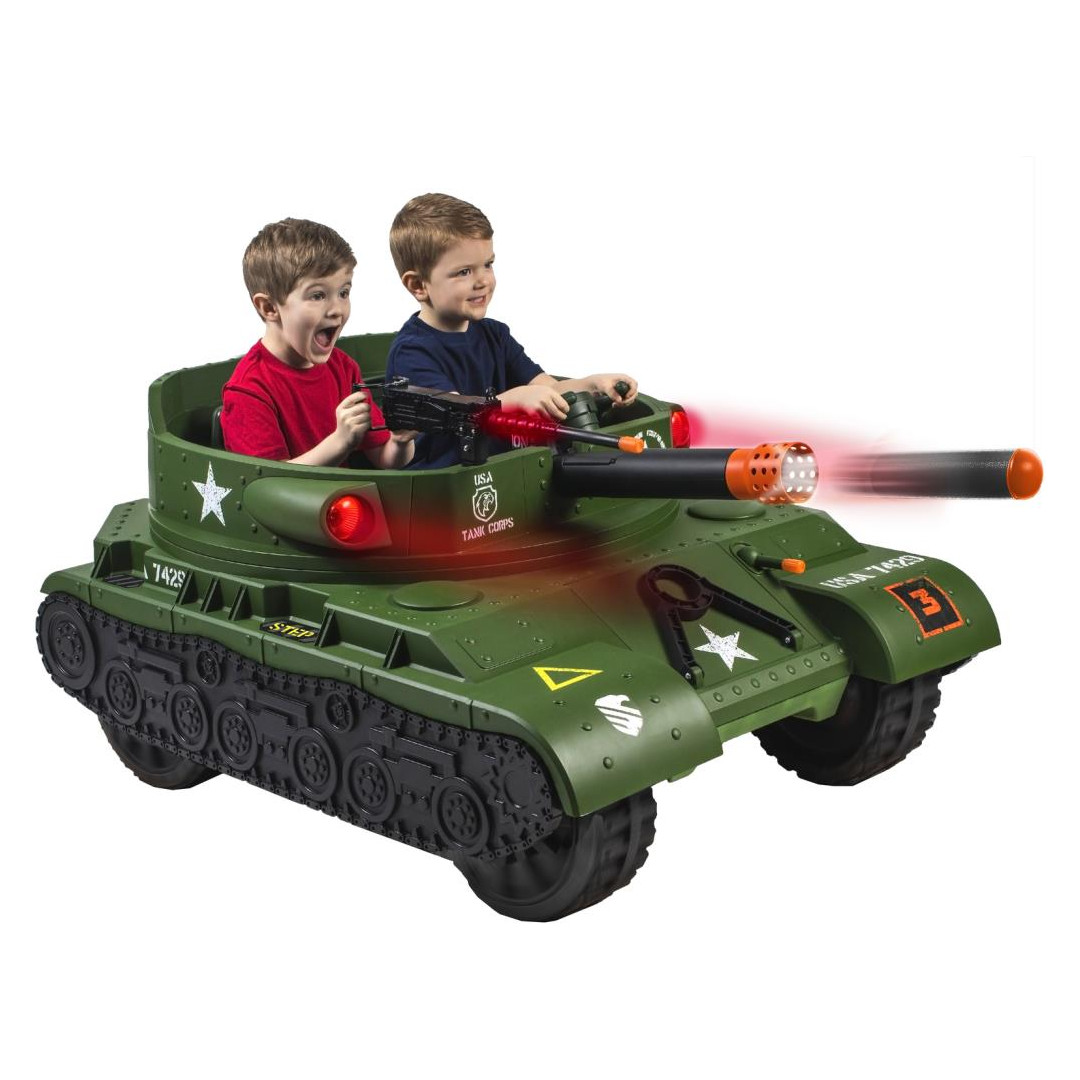 Thunder Tank With Working Cannon And Turret Green 24 Volt