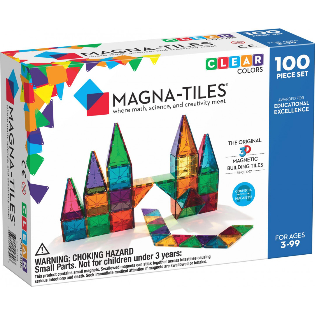 Magna Tiles Clear Colors 100Pc Set - Afterpay Available!