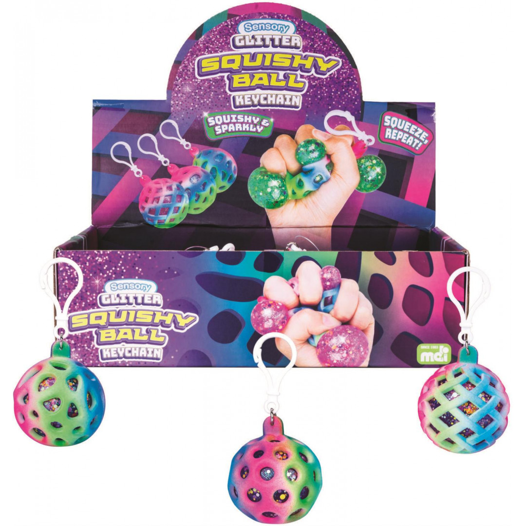 Sensory Squishy Glitter Ball Keychain - Afterpay Available!