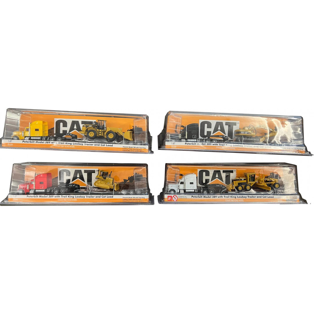 1:87 Cat Ct660 Cab Tractor & Lowboy With Excavator