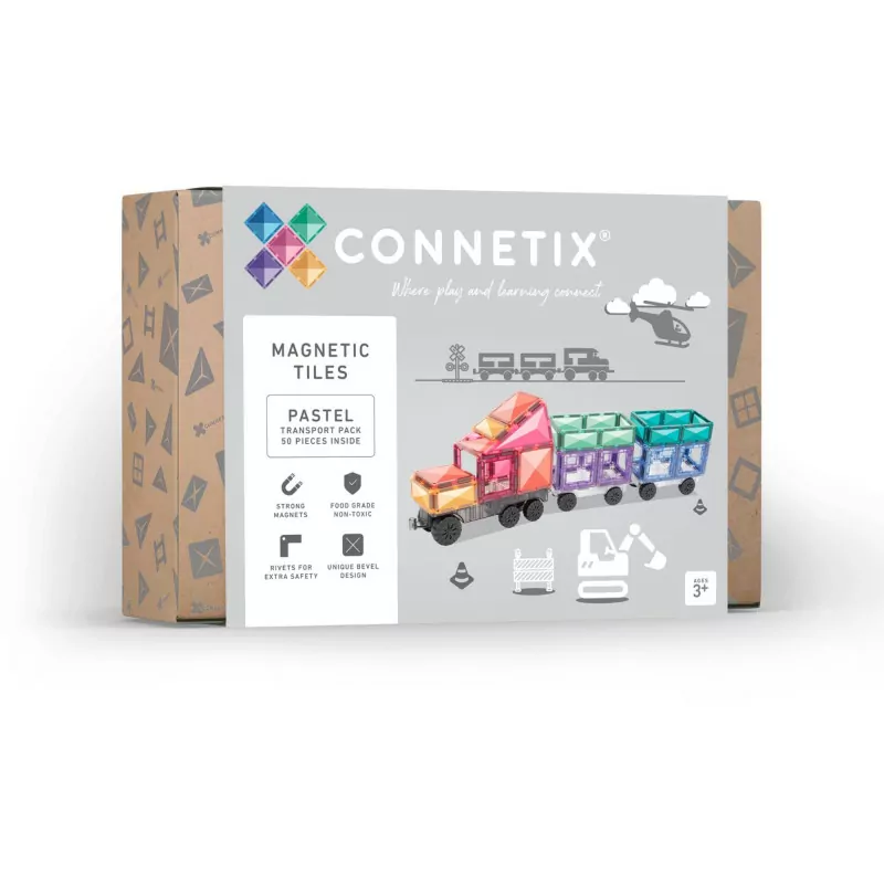 Connetix - Pastel Transport Pack 50 Pc - Afterpay Available!