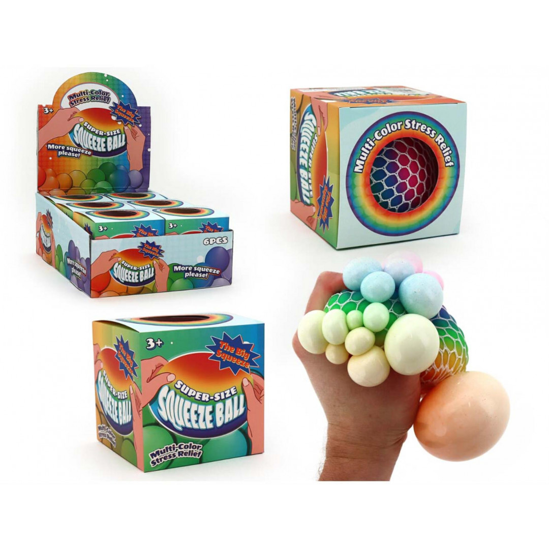 Rainbow Super Size Squeeze Pus Ball - 100mm - Afterpay